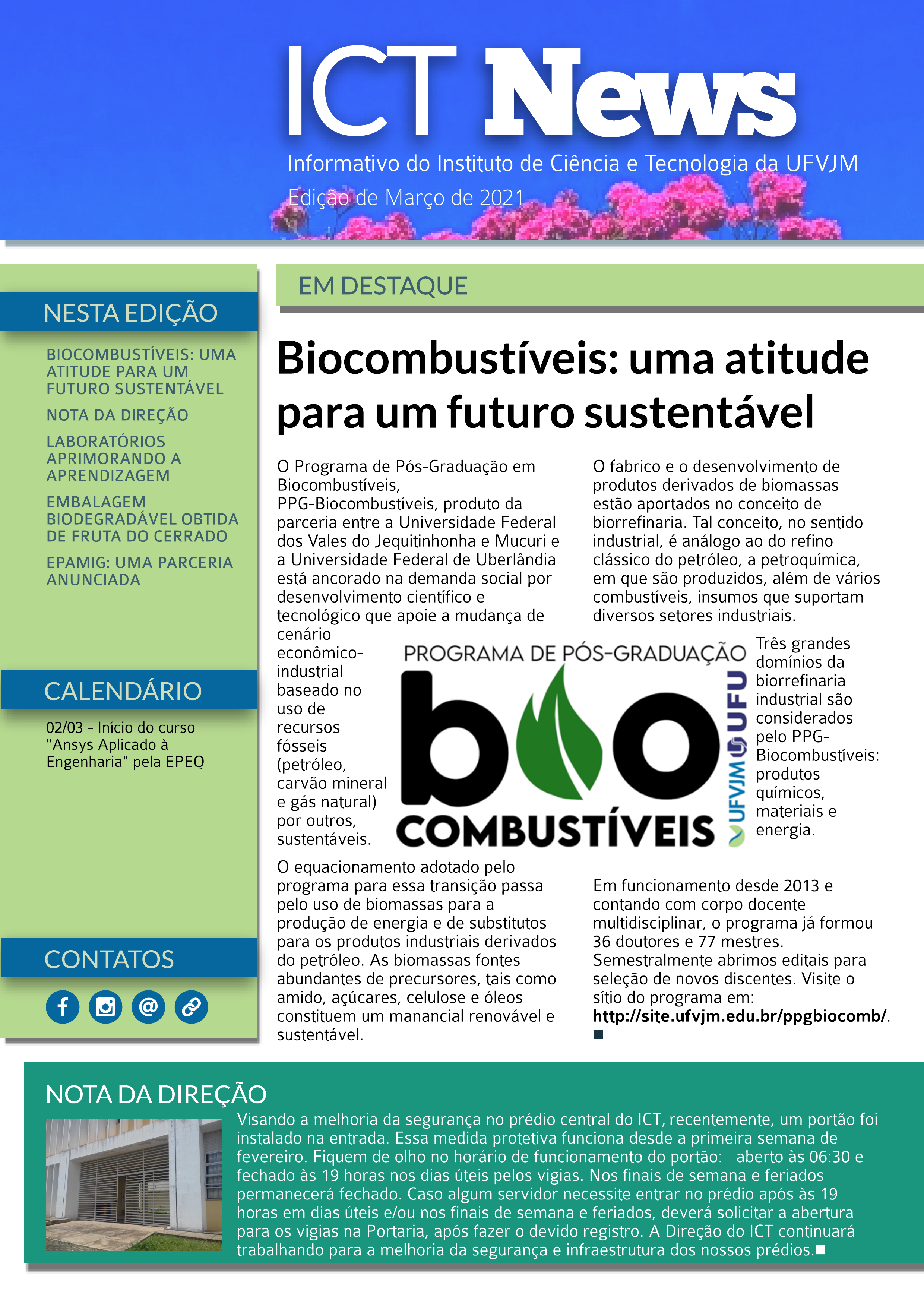 10ª Edição do ICT News – Instituto de Ciência e Tecnologia