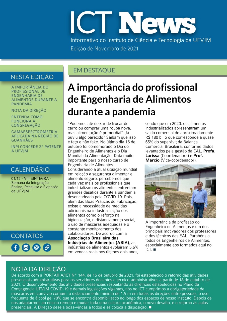 18ª Edição do ICT News – Instituto de Ciência e Tecnologia