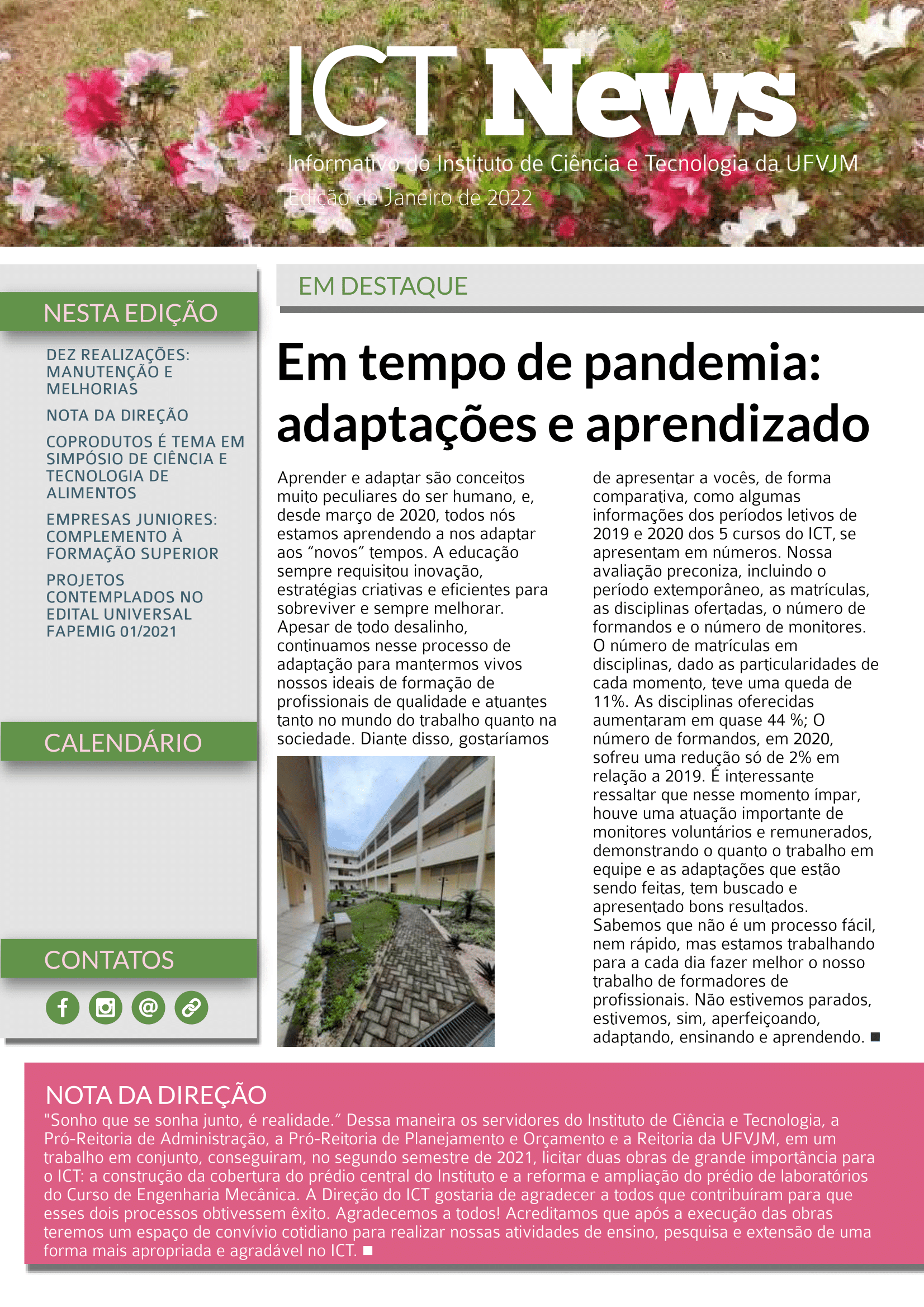 20ª Edição do ICT News – Instituto de Ciência e Tecnologia