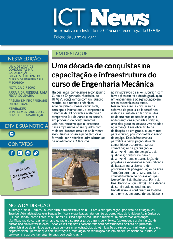 26ª Edição do ICT News – Instituto de Ciência e Tecnologia