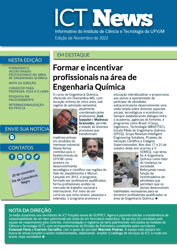 27ª Edição do ICT News – Instituto de Ciência e Tecnologia